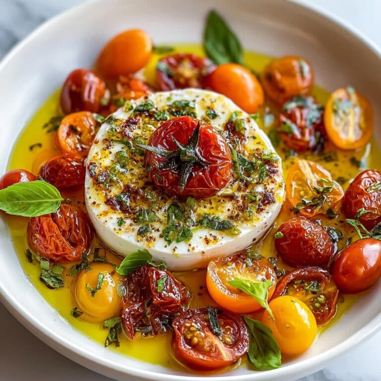 Burrata & Oven Roasted Tomato Salad: Fresh & Flavorful Delight